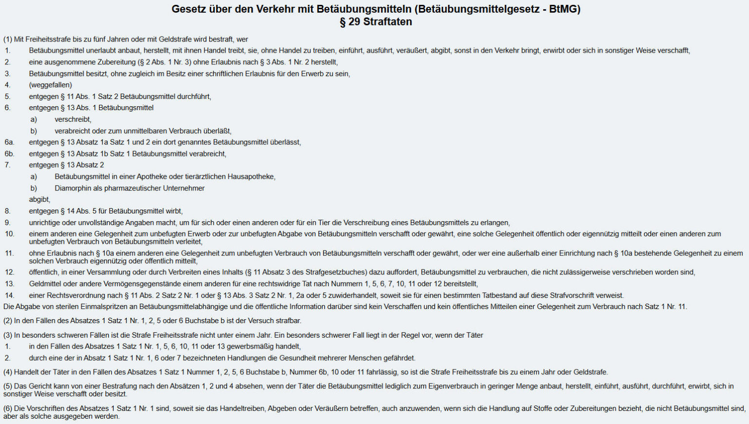 § 29 BtMG Vollständige Übersicht: Alles über die Strafen im BtMG