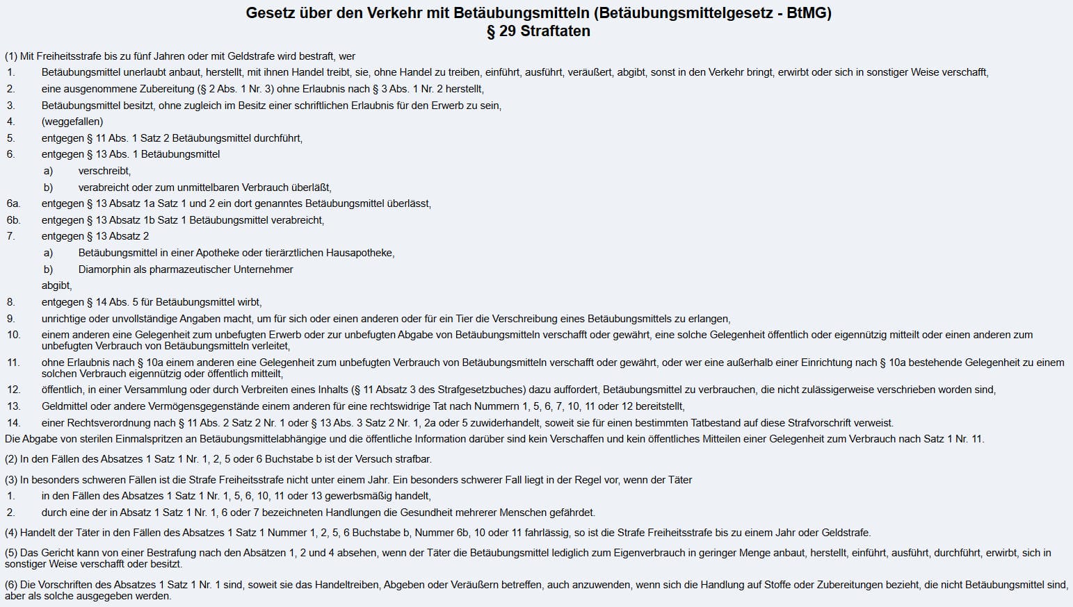§ 29 BtMG Vollständige Übersicht: Alles über die Strafen im BtMG