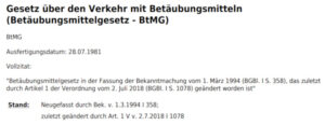 BtMG - Das Betäubungsmittelgesetz, alles über das BtMG